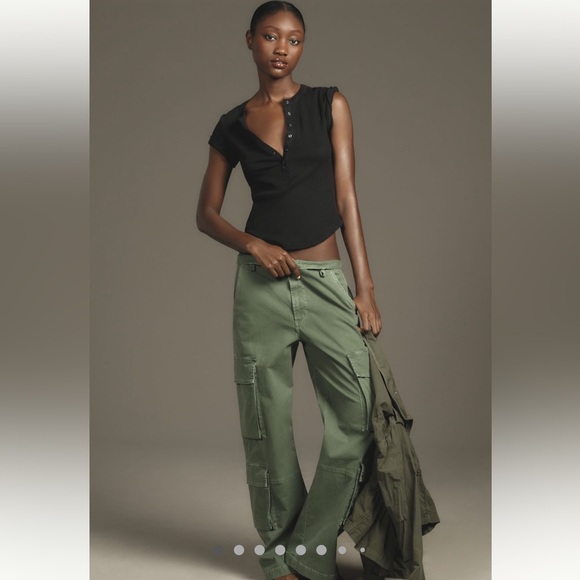 Pilcro | Tops | Andie Ribbed Henley Top By Pilcroshortsleeve ...